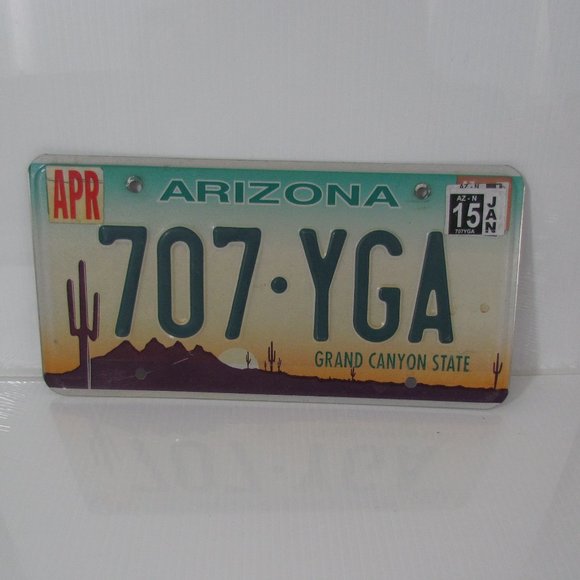 Other | Arizona License Plate With Sunset Desert Scene Grand Canyon ...